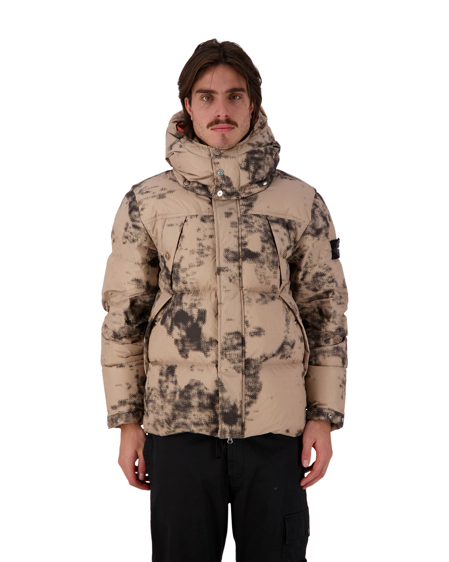 Stone Island 462E1 Ice Jacket Camouflage Down Beige | Coef