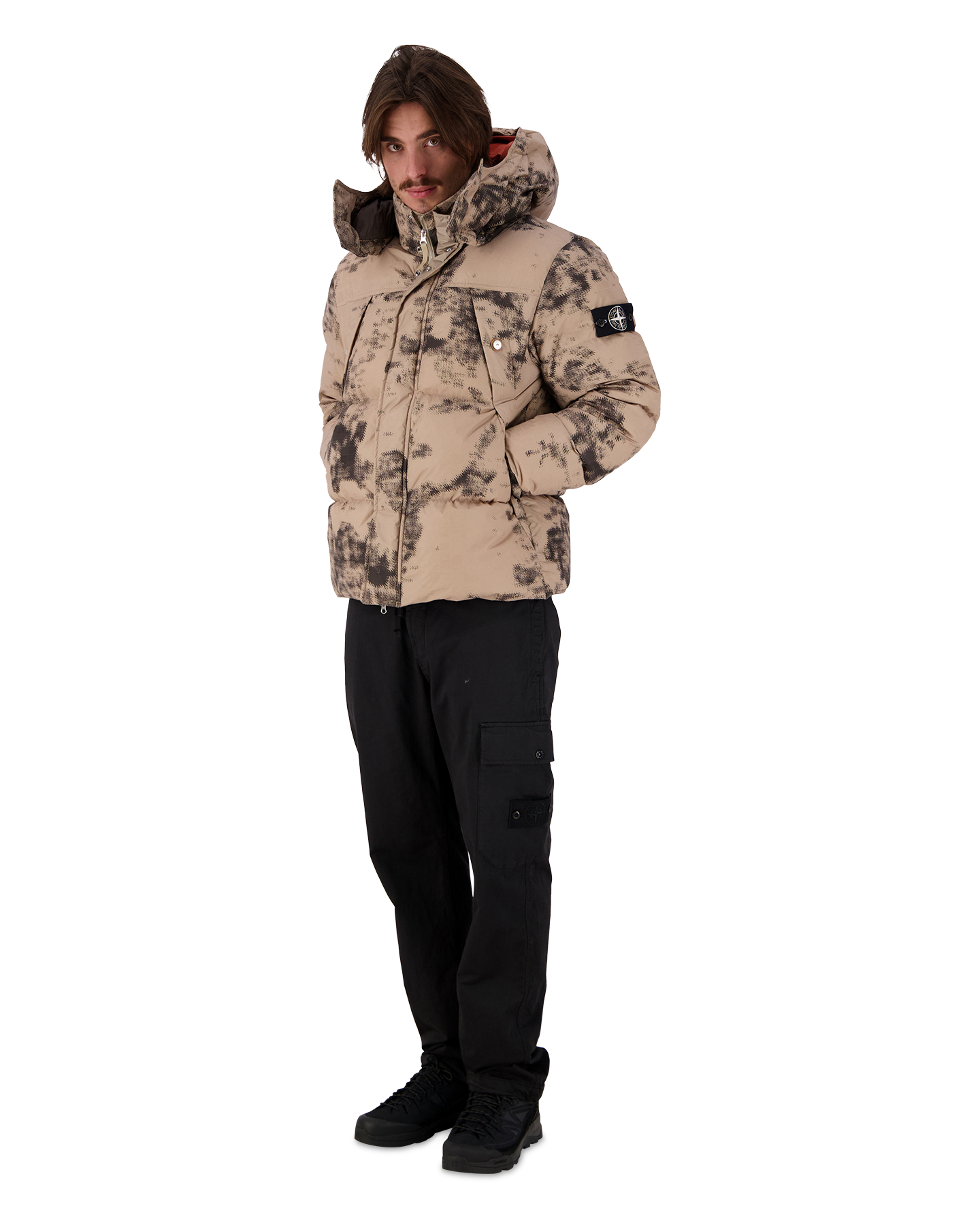 Stone Island 462E1 Ice Jacket Camouflage Down Beige | Coef