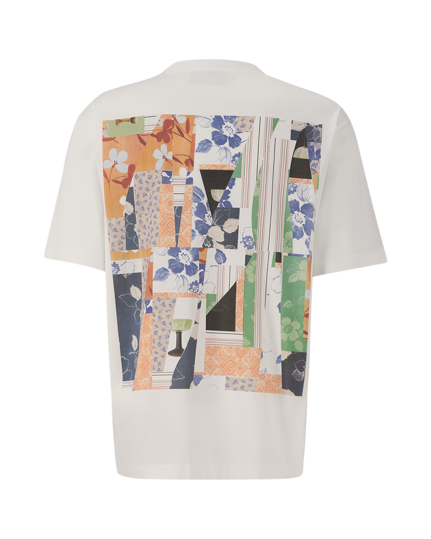Róhe Patchwork Print T-Shirt Wit | Coef