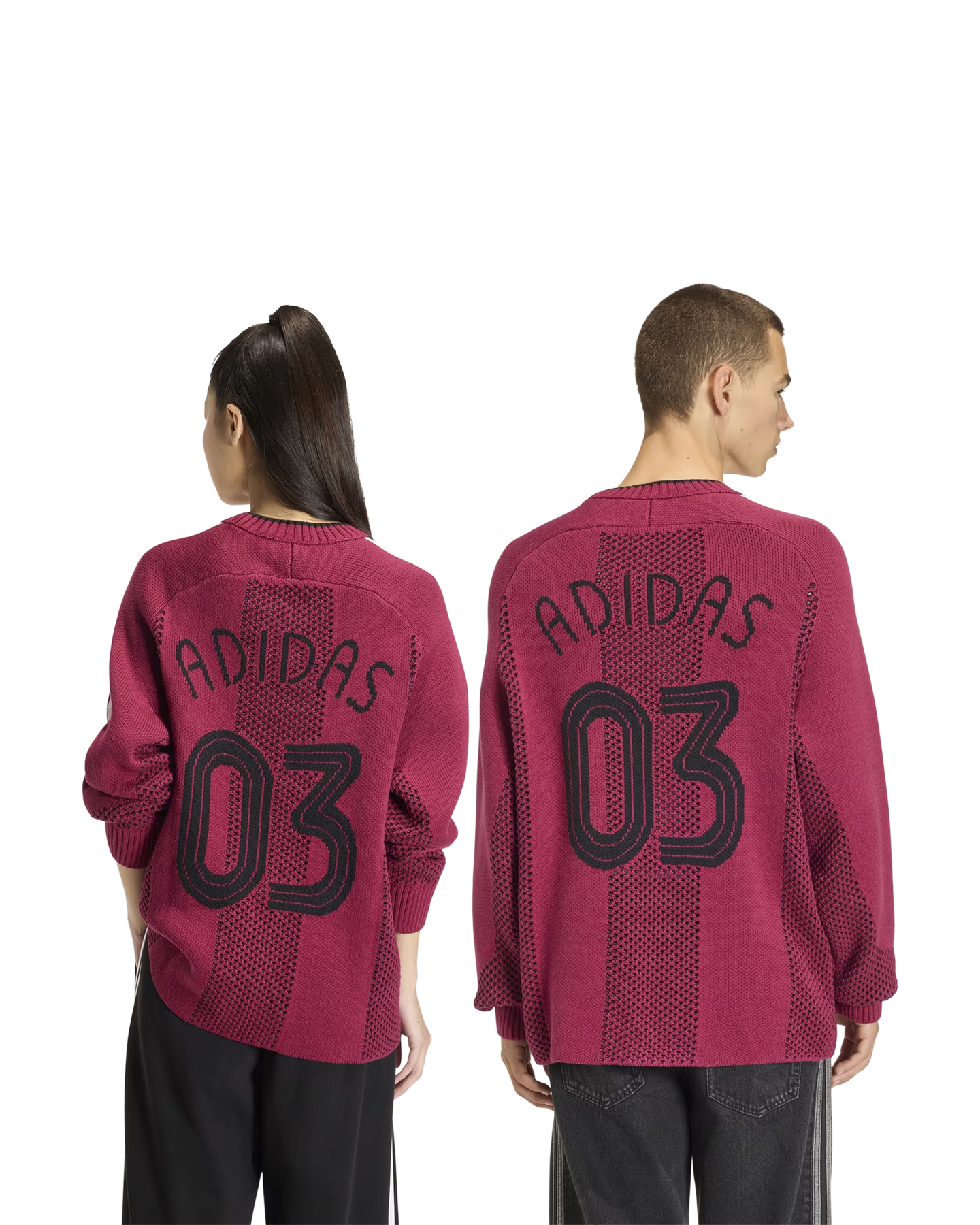 adidas Knit Adicolor Blokecore Longsleeve Pullover Unisex Rood | Coef