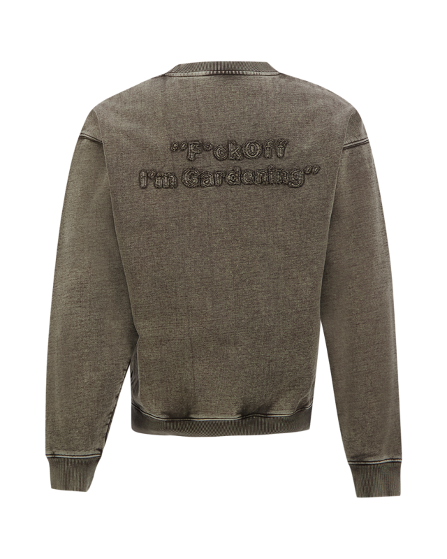 Brams Fruit Cut & Sew “F*Ck Off” Crewneck Donkergroen | Coef